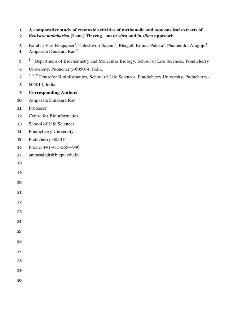 Dr. R. Baskaran - Final KVK Manuscript Draft PDF | Download Free PDF | Apoptosis | Cancer