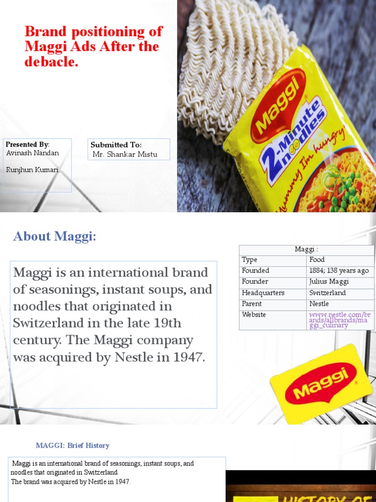 Brand Positioning of Maggi Ads After The Debacle | PDF | Nestlé