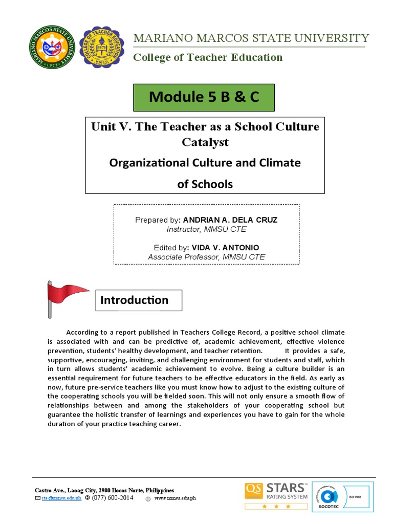 Understanding School Culture at MMSU CTE | PDF | Teachers ...