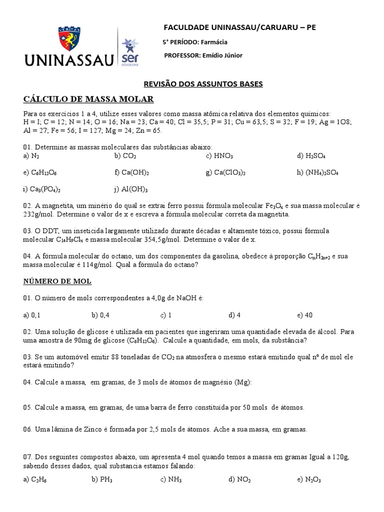Ficha de Fixação para 5 Periodo Farma | PDF