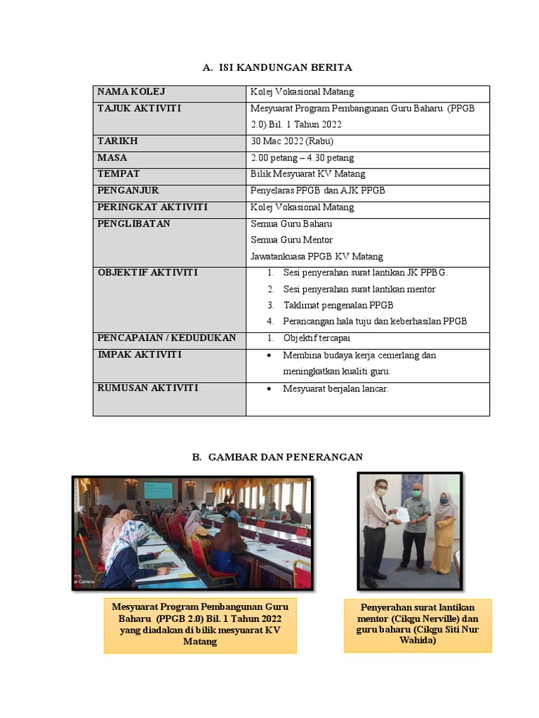 Aktiviti Ppgb 2.0 2022 | PDF