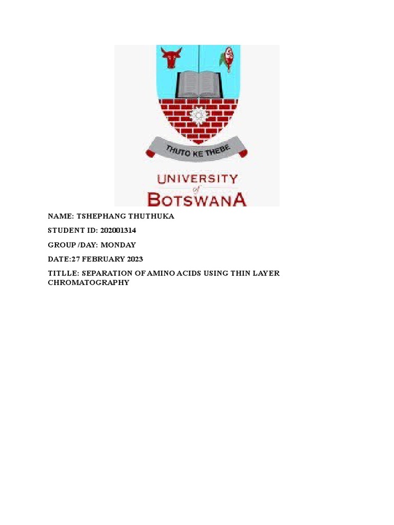 Chem 314 Lab 1 | PDF | Thin Layer Chromatography | Chromatography