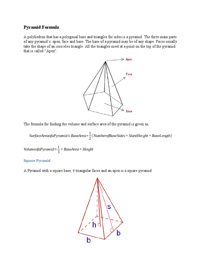 Pyramid Formula | PDF | Triangle | Euclidean Geometry