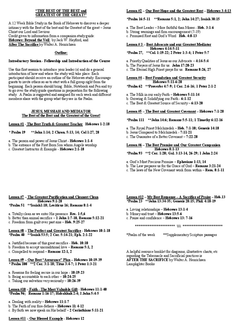 Hebrews Study 4 Wif Pdf Epistle To The Hebrews Jesus