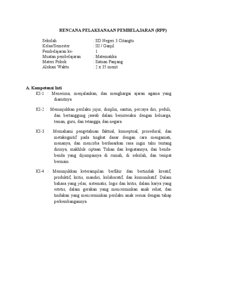 Rencana Pelaksanaan Pembelajaran | PDF