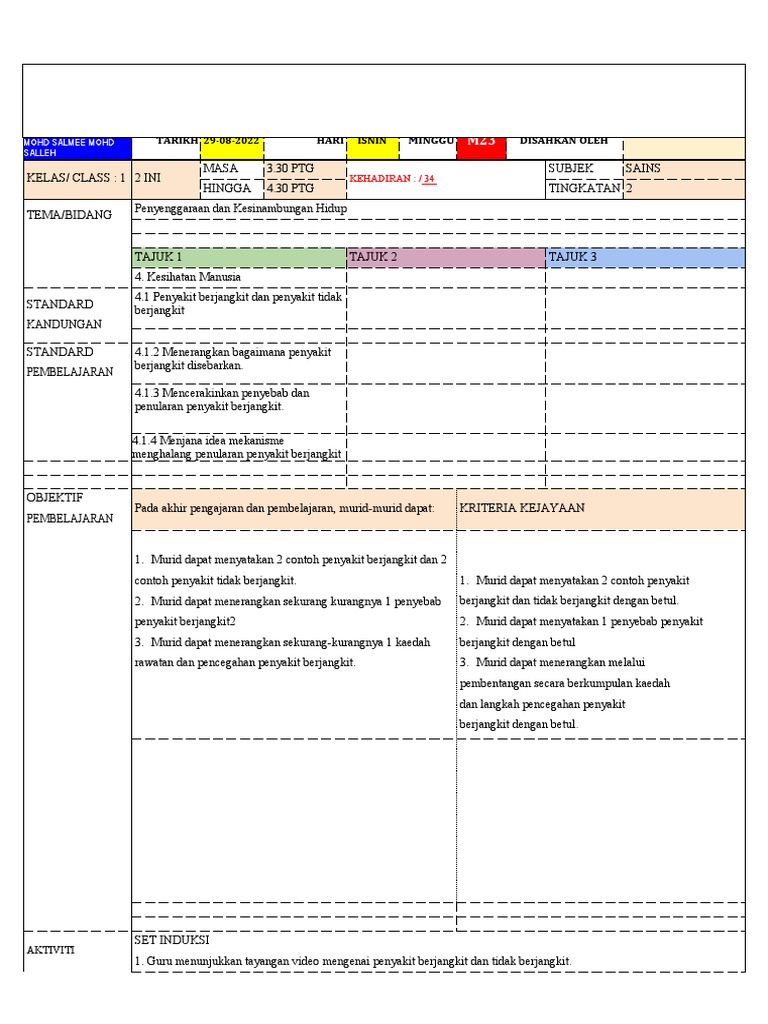 Pembelajaran Sains: Penyakit Berjangkit | PDF | Pengembangan Diri | Sains & Matematika
