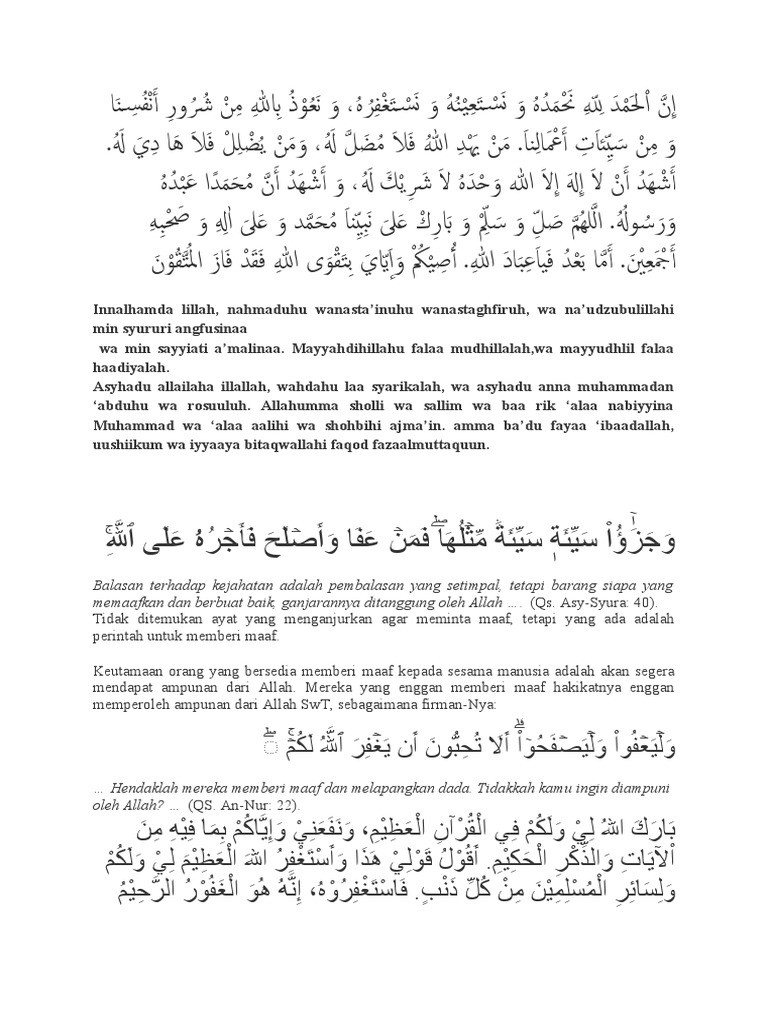 Mukadimah dan Doa Khutbah Kedua | PDF
