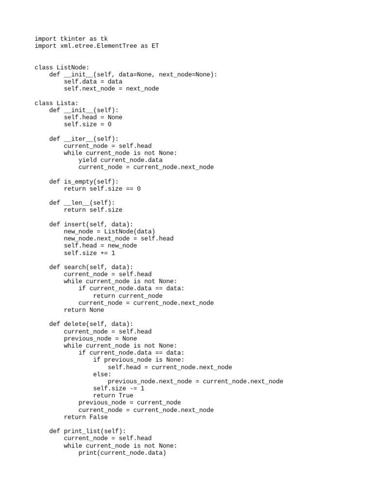 Programacion Tabla Python | PDF | Xml | Formatos de archivo de computadora