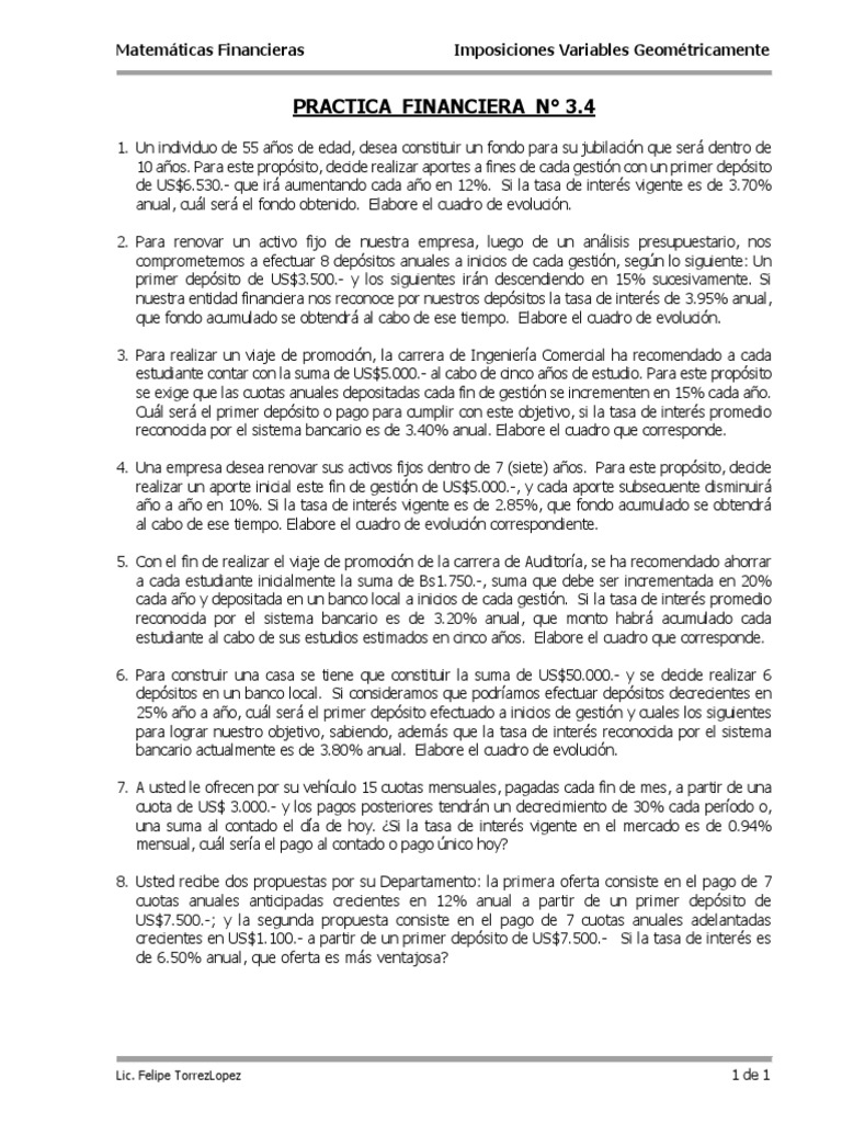 Prac Finan3 4 | PDF | Bancos | Economias