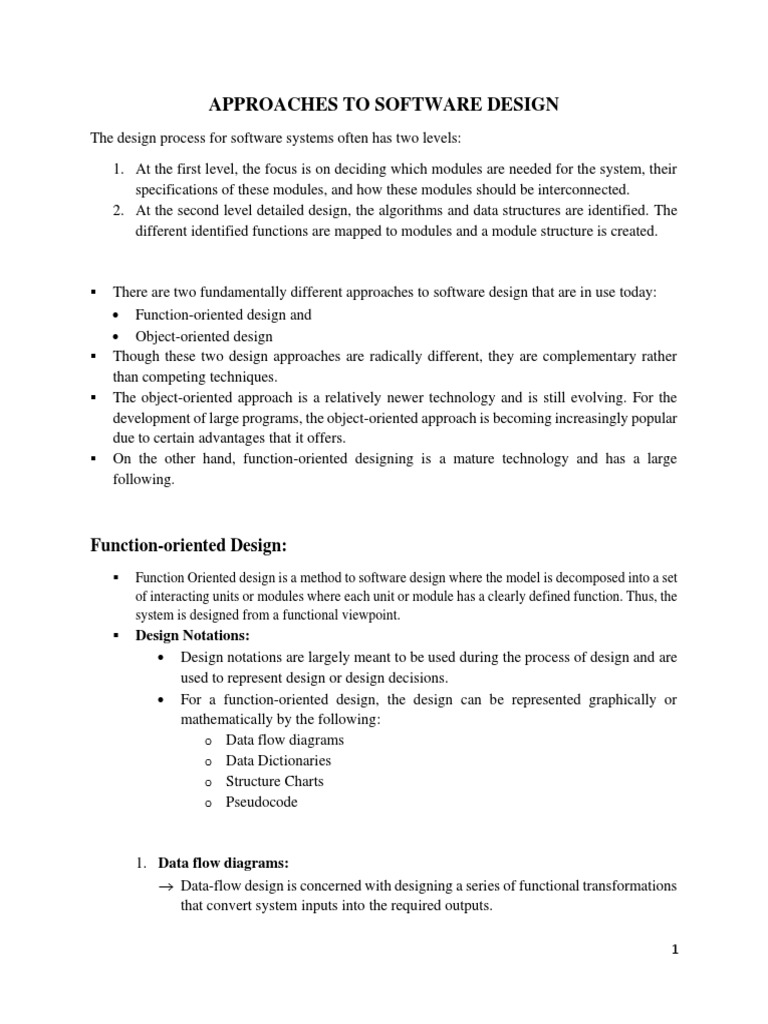 APPROACHES TO SOFTWARE DESIGN .pdf | PDF | Object Oriented Programming ...