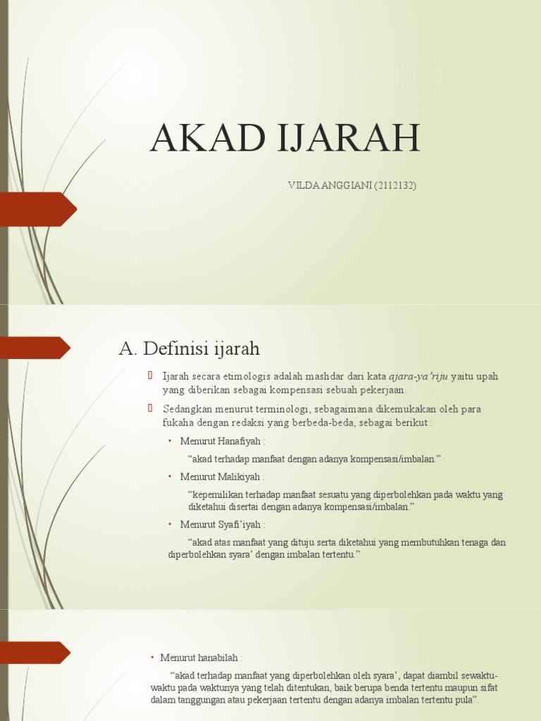 Akad Ijarah (Vilda) | PDF