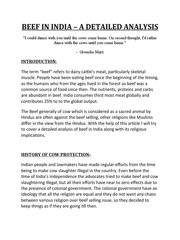 Beef in India | PDF | Cattle | Beef