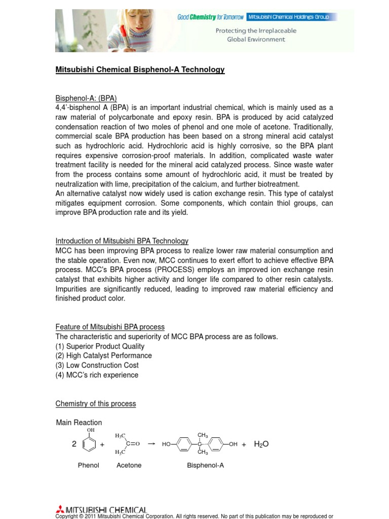BPA Process | PDF | Catalysis | Acid