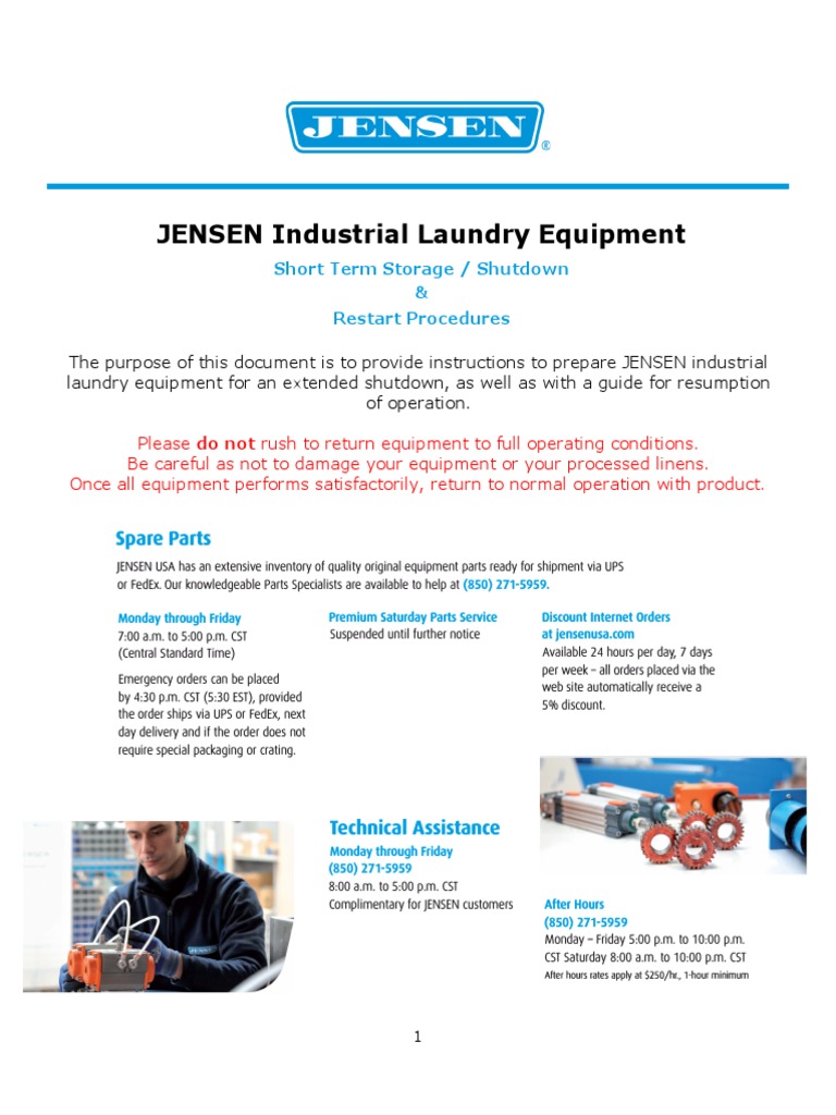 JENSEN Equipment Shut Down Restart Procedures DAN 04.16.20 PDF | PDF ...