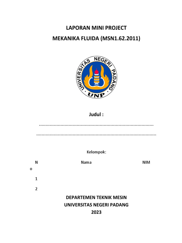 Template Laporan Mini Project-Mekanika FLuida | PDF