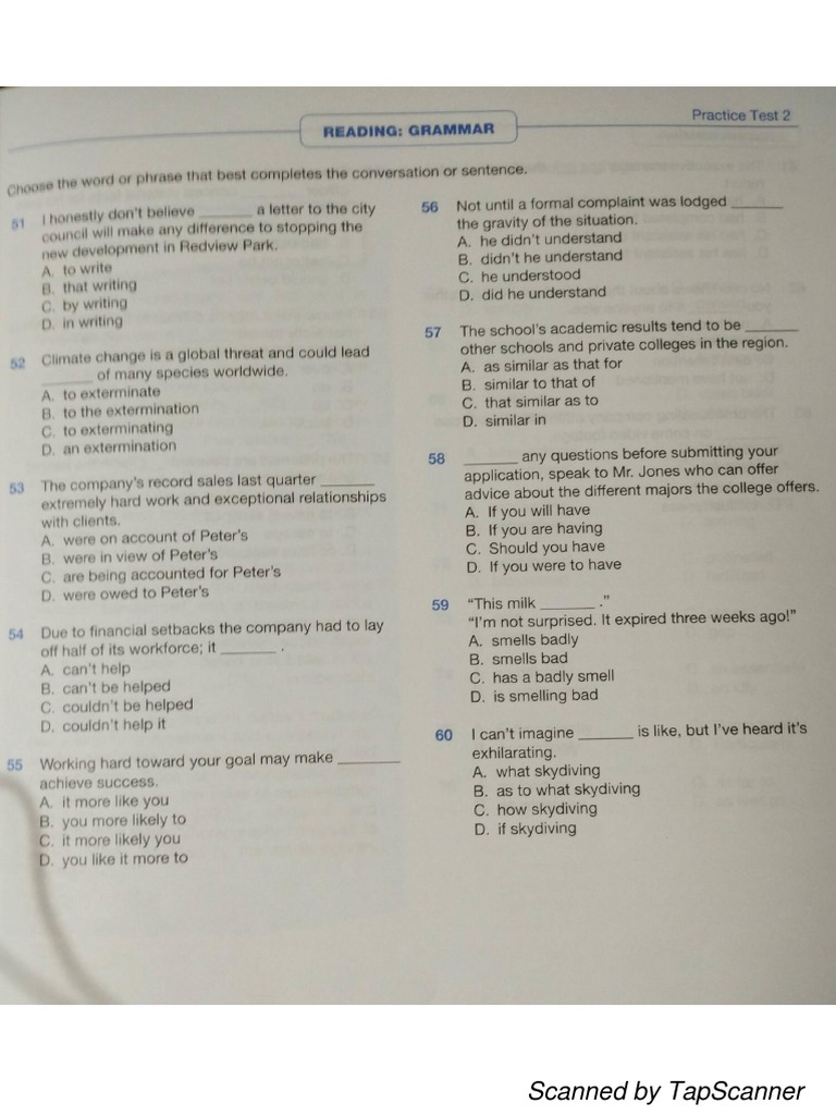 Grammar - Cloze 2 Ecpe | PDF