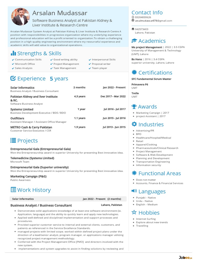 Arsalan Resume FV 15-03-2022 | Download Free PDF | Project Management | Entrepreneurship