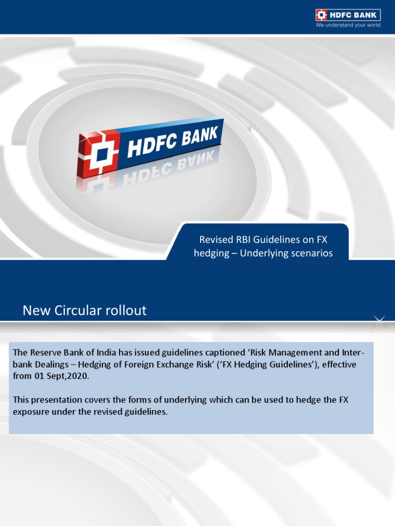 HDFC Revised RBI Guidelines On FX Hedging - Underlying Scenarios PDF ...
