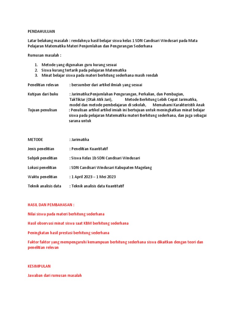 Sample Kerangka Karangan | PDF | Kesehatan Holistik | Komputer