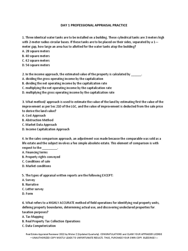 Professional Appraisal Practice | PDF | Real Estate Appraisal | Market ...