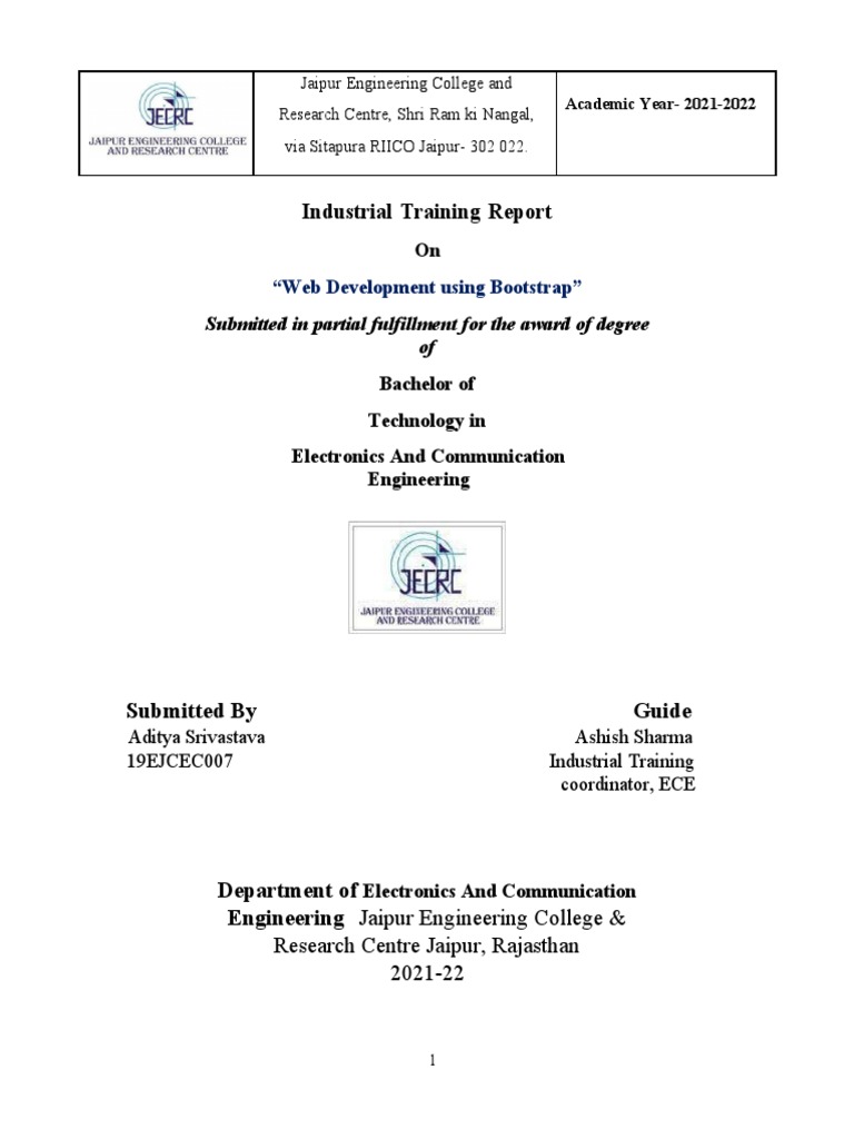 Aditya Srivastava ECE Report | PDF | Html Element | Html