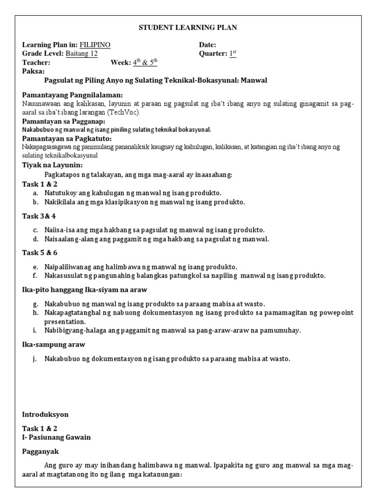 Lesson Plan Manwal | PDF
