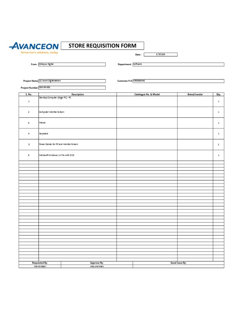 D23-03-002-LCI Edge PC Store Requisition Form | PDF