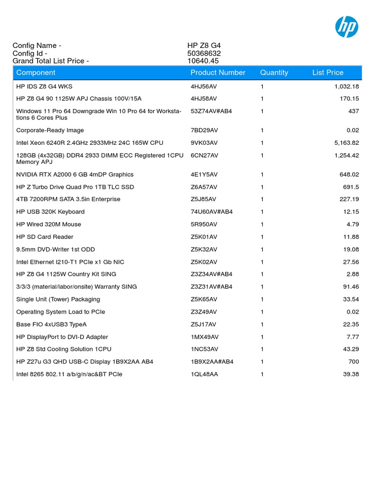 Workstation Specs | PDF | Personal Computing | Computer Hardware