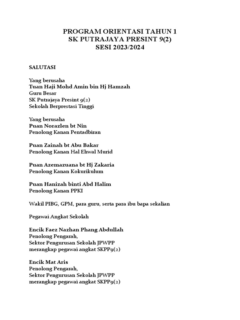 Taklimat Orientasi Tahun 1 SKPP9(2) | PDF | Karier & Perkembangan ...