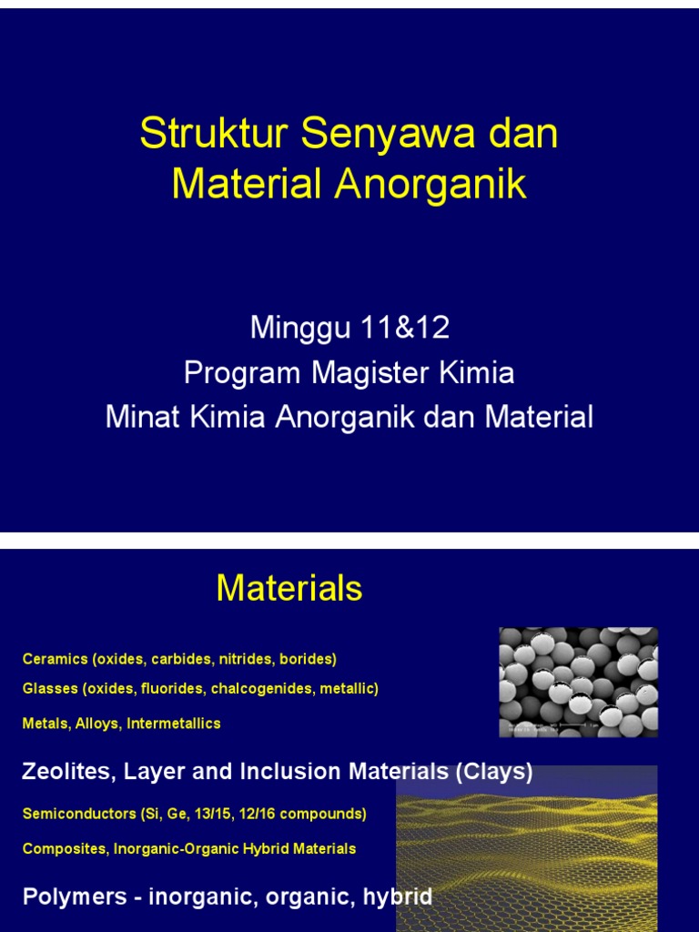 Struktur Senyawa Dan Material Anorganik | PDF | Materials Science | Minerals