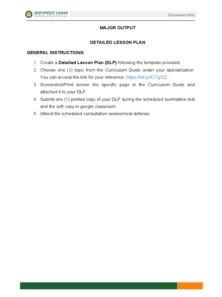 Major Output Template | PDF