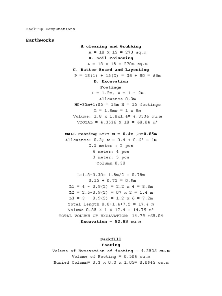 Back Up Computations | PDF | Structural Engineering | Civil Engineering