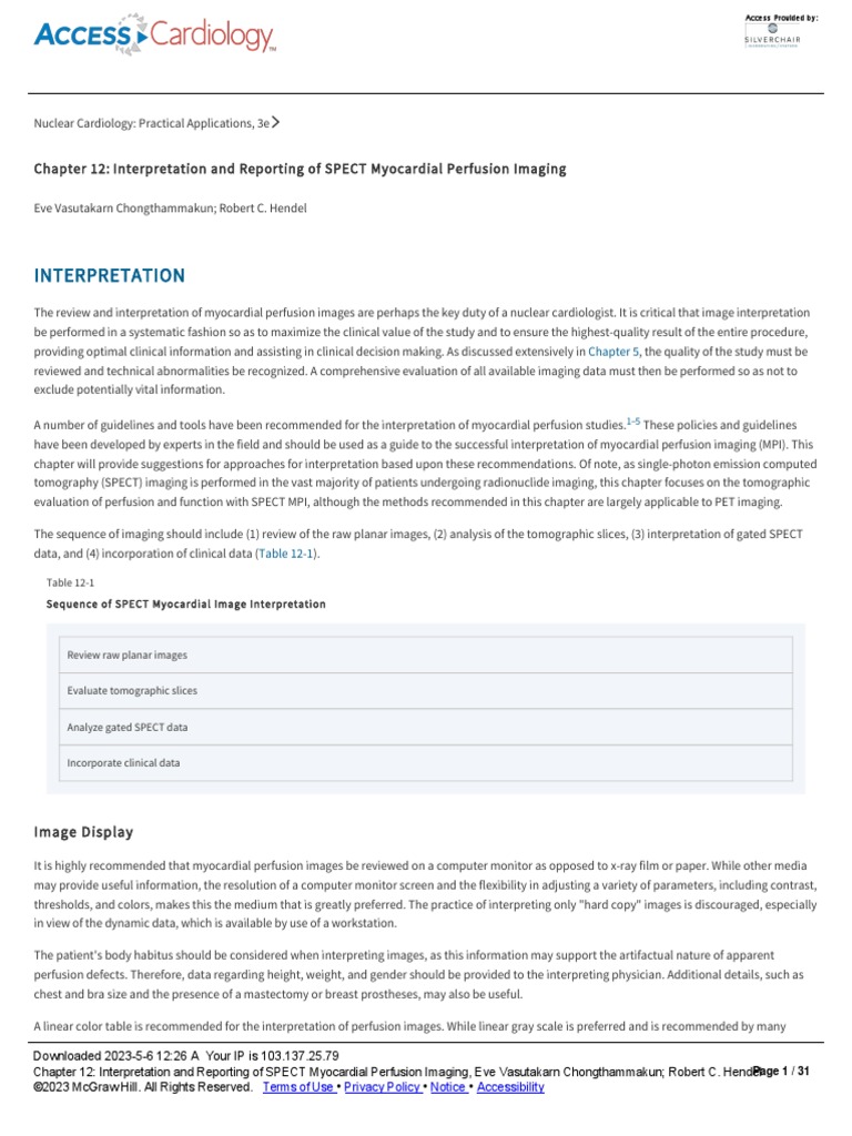 Chapter 12 - Interpretation and Reporting of SPECT Myocardial Perfusion ...