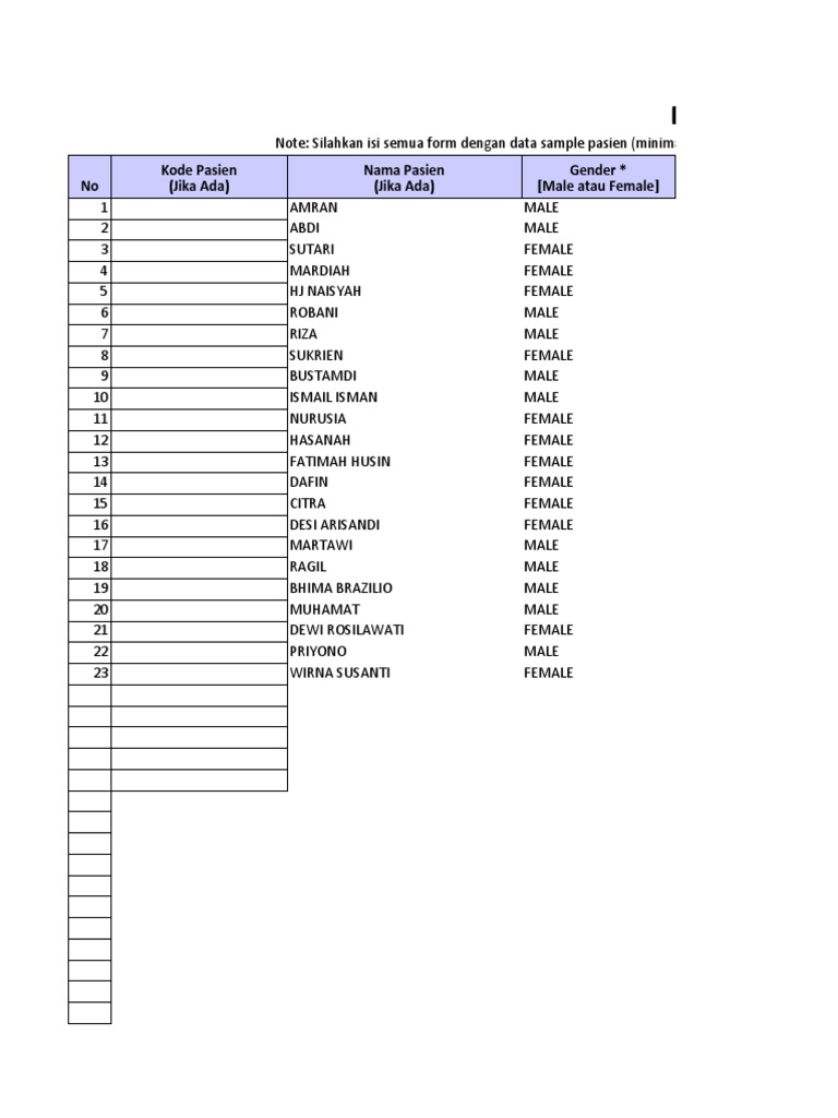 Form Data Survey CT 1 | PDF