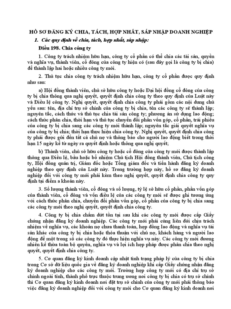 Huong Dan - Chia Tach Hop Nhat Sap Nhap | PDF