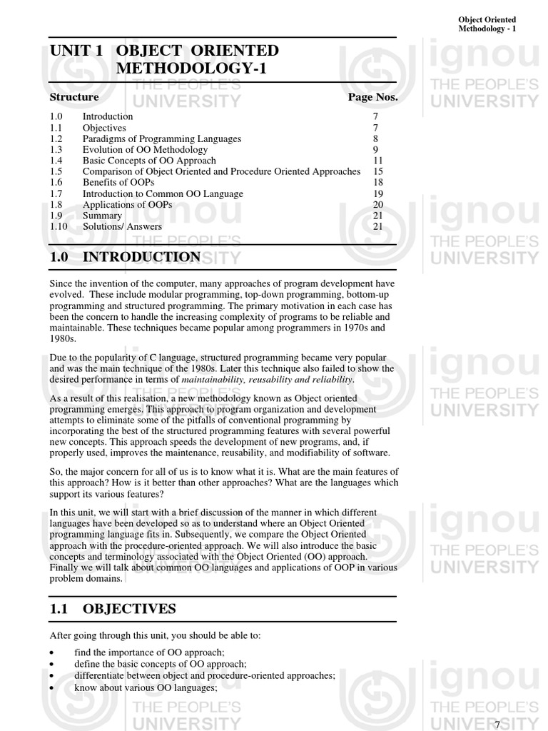 Unit 1 Combined Pdf Object Oriented Programming Class Computer Programming