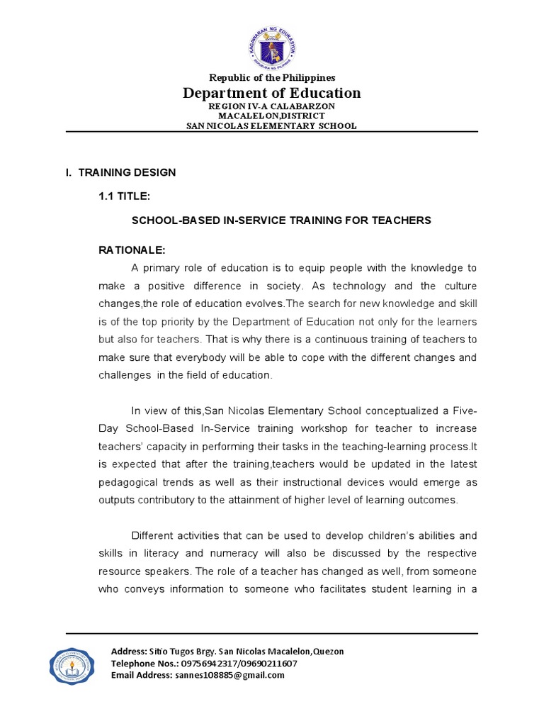 SNES - School Based Inset Report 2023 | PDF | Teachers | Pedagogy