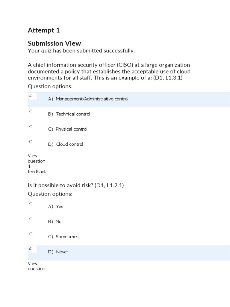 chapter1 10ข้อ | PDF | Cloud Computing | Information Security