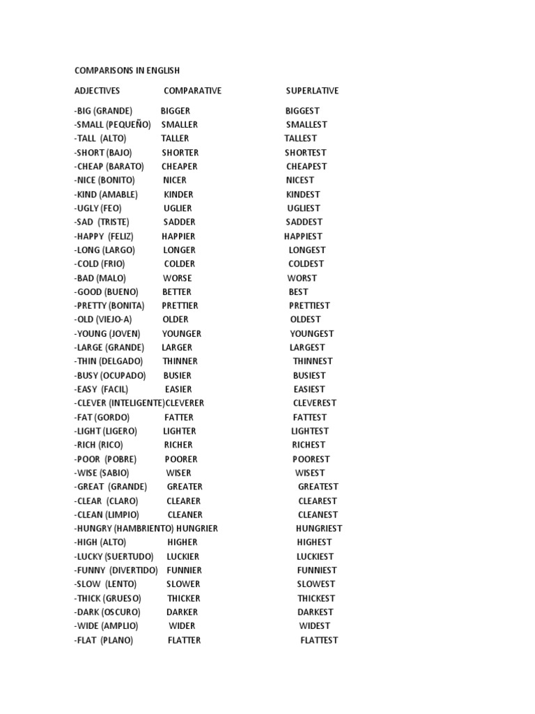 List of Comparisons | PDF | Language Arts & Discipline | Foreign ...