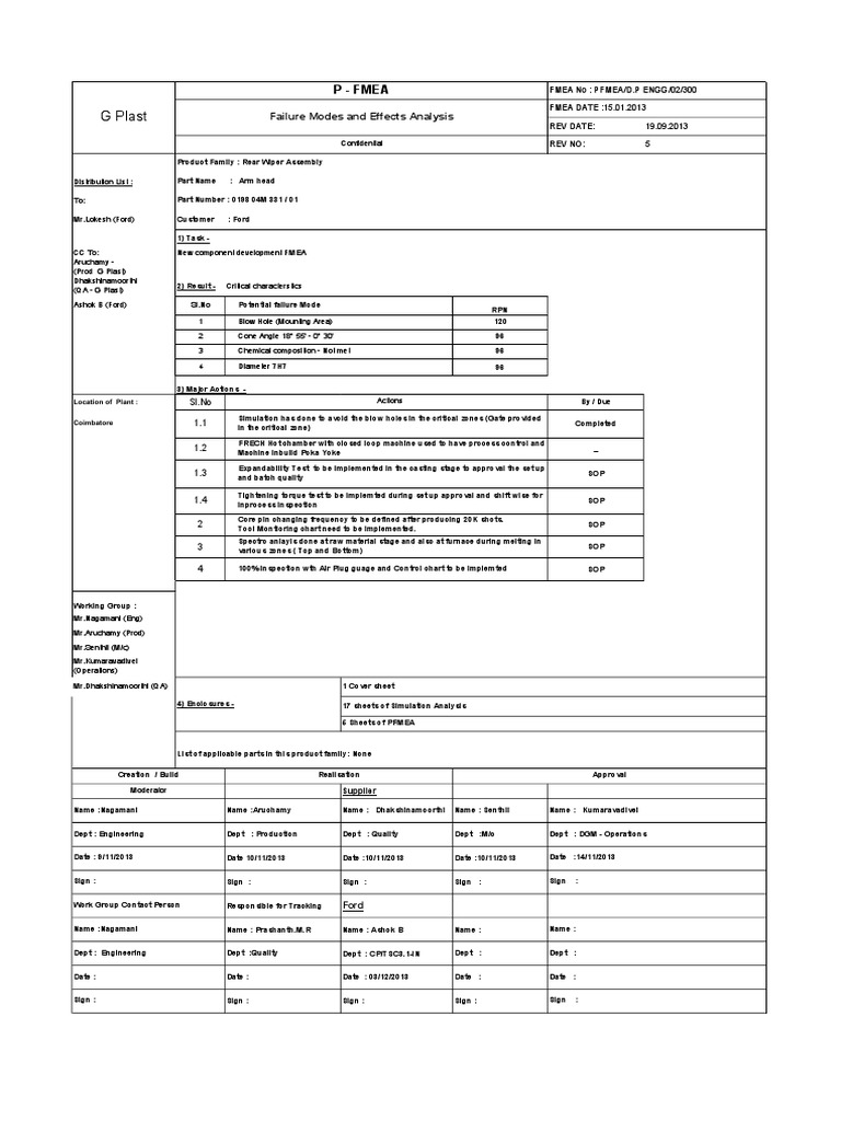 Pfmea | PDF | Systems Engineering | Engineering