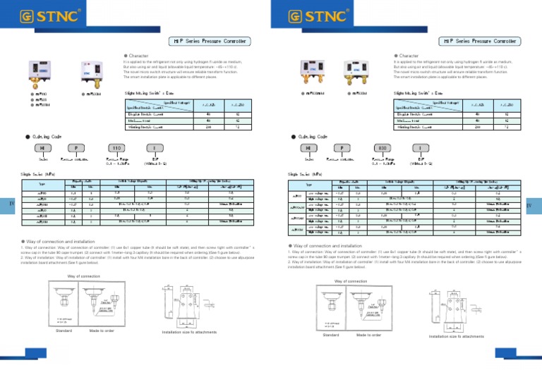 STNC Pressostato PDF | Download Free PDF | Switch | Alternating Current