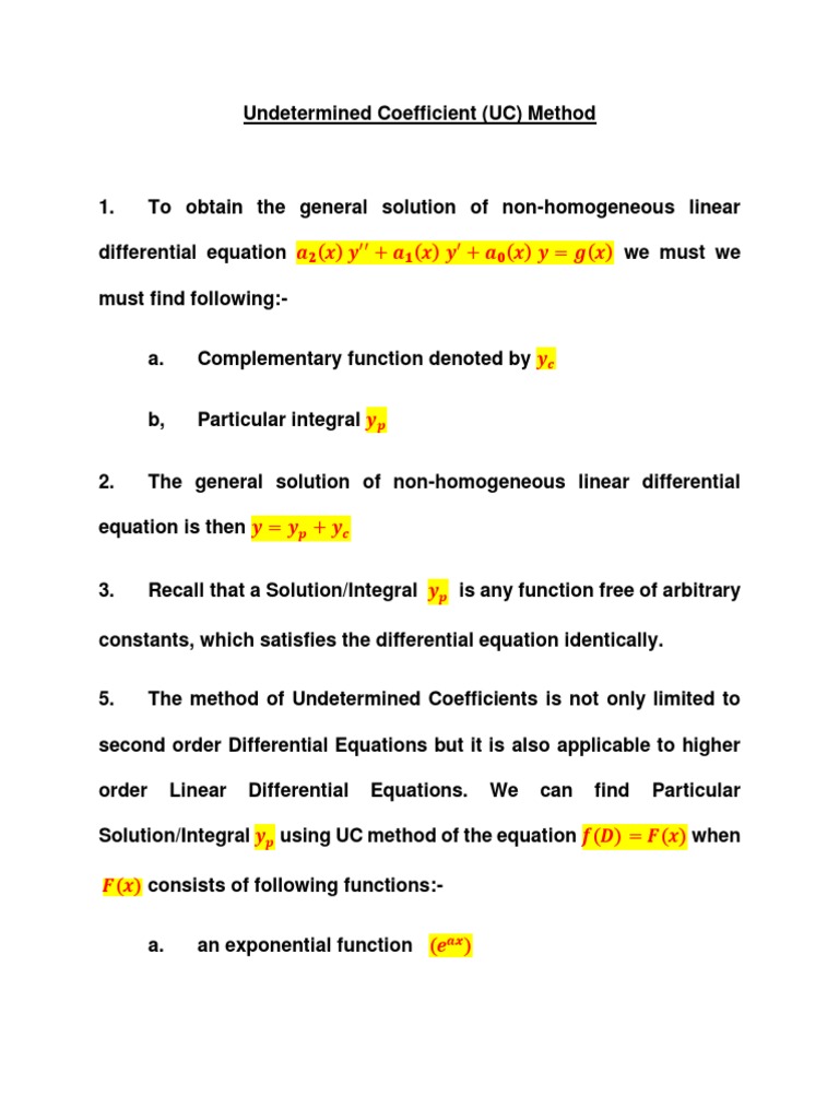 UC Method PDF | Download Free PDF | Applied Mathematics | Equations