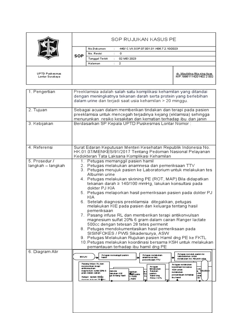 SOP RUJUKAN KASUS PE Fix | PDF