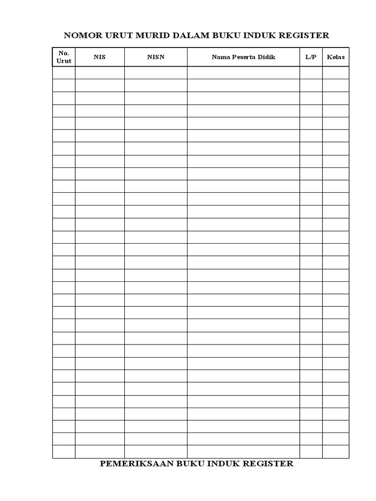 Buku Induk Register | PDF