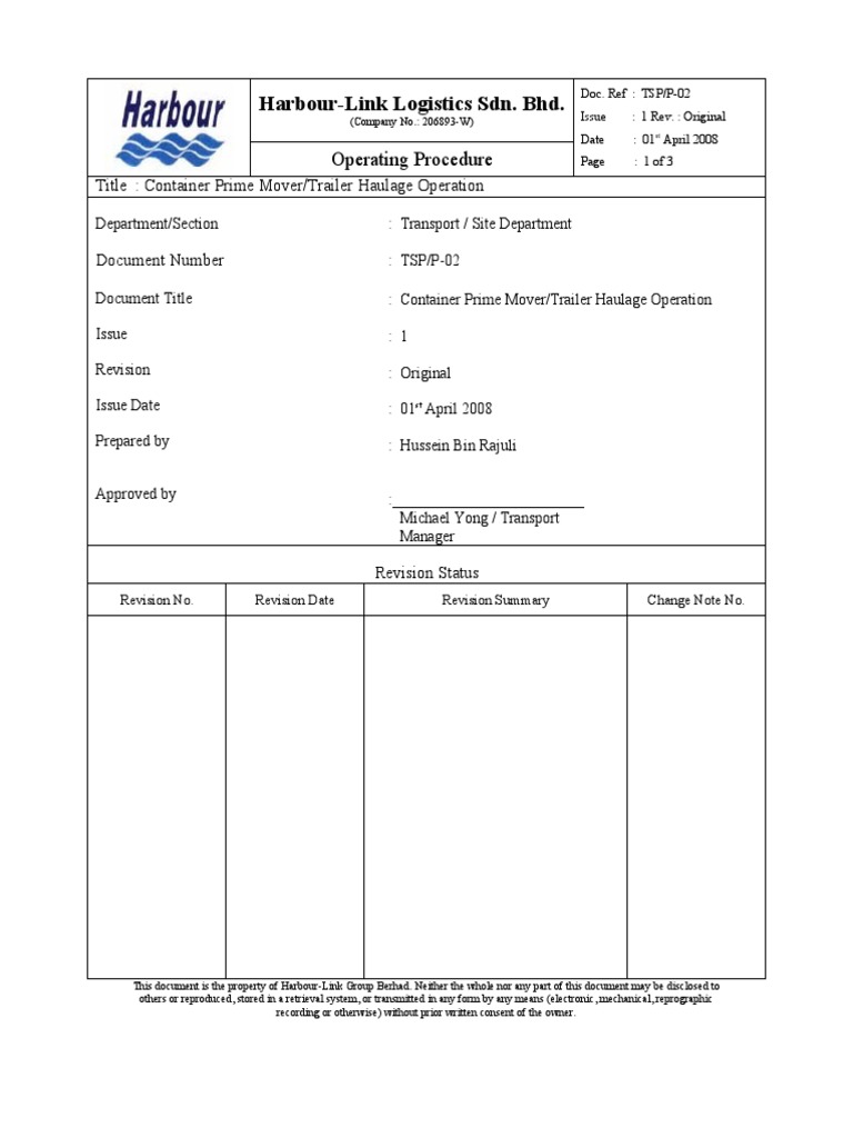 Container Haulage Operation Guidelines | PDF | Safety | Business