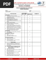 2.1 Checklist On Handwashing | PDF | Hand Washing | Hygiene