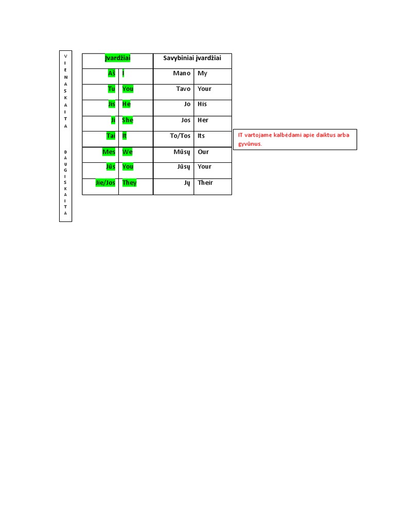 Įvardžiai ir savybiniai įvardžiai.docx | PDF