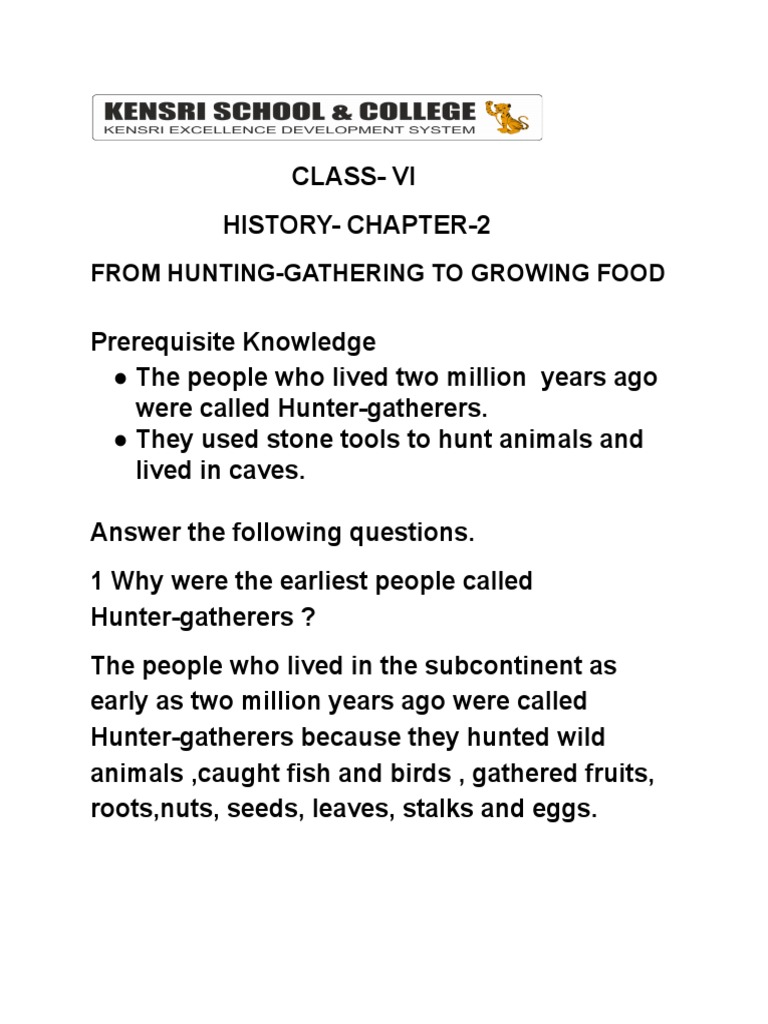Notes of History Chapter-2 | Download Free PDF | Hunter Gatherer | Cereals
