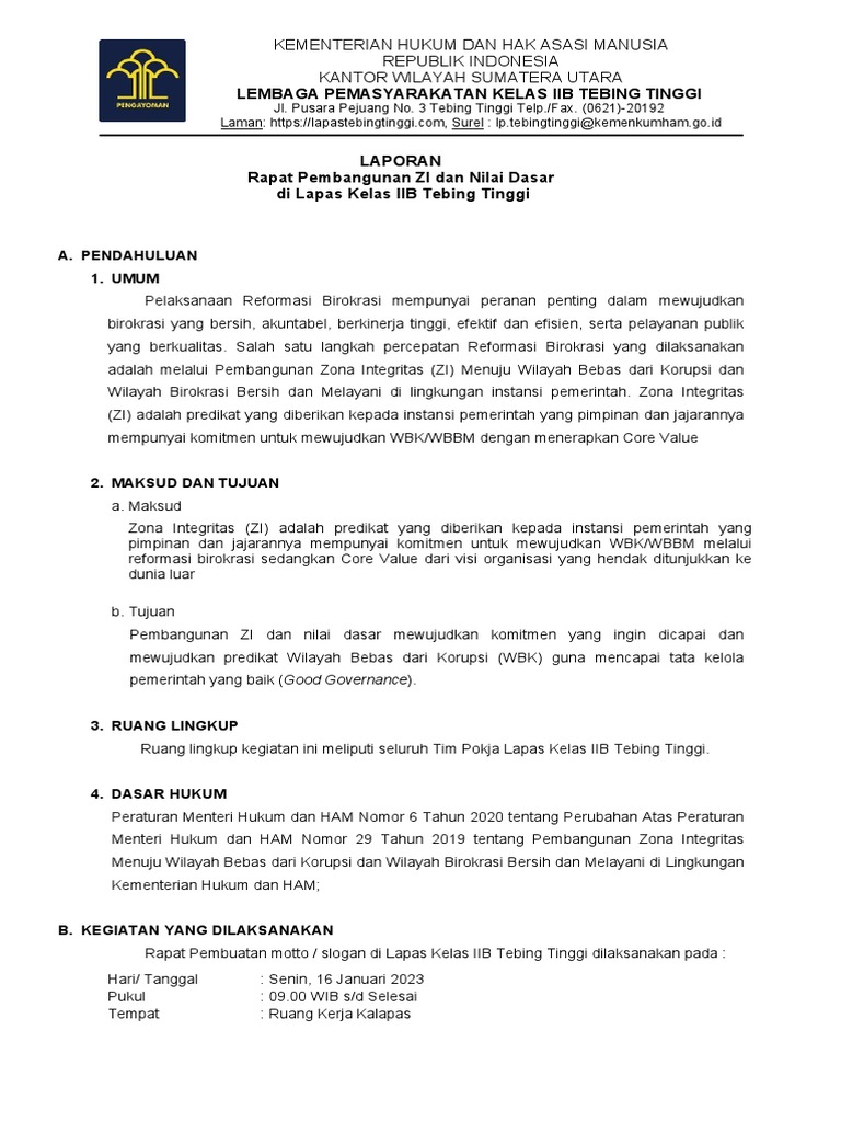 Laporan ZI Dan Core Values | PDF | Komputer