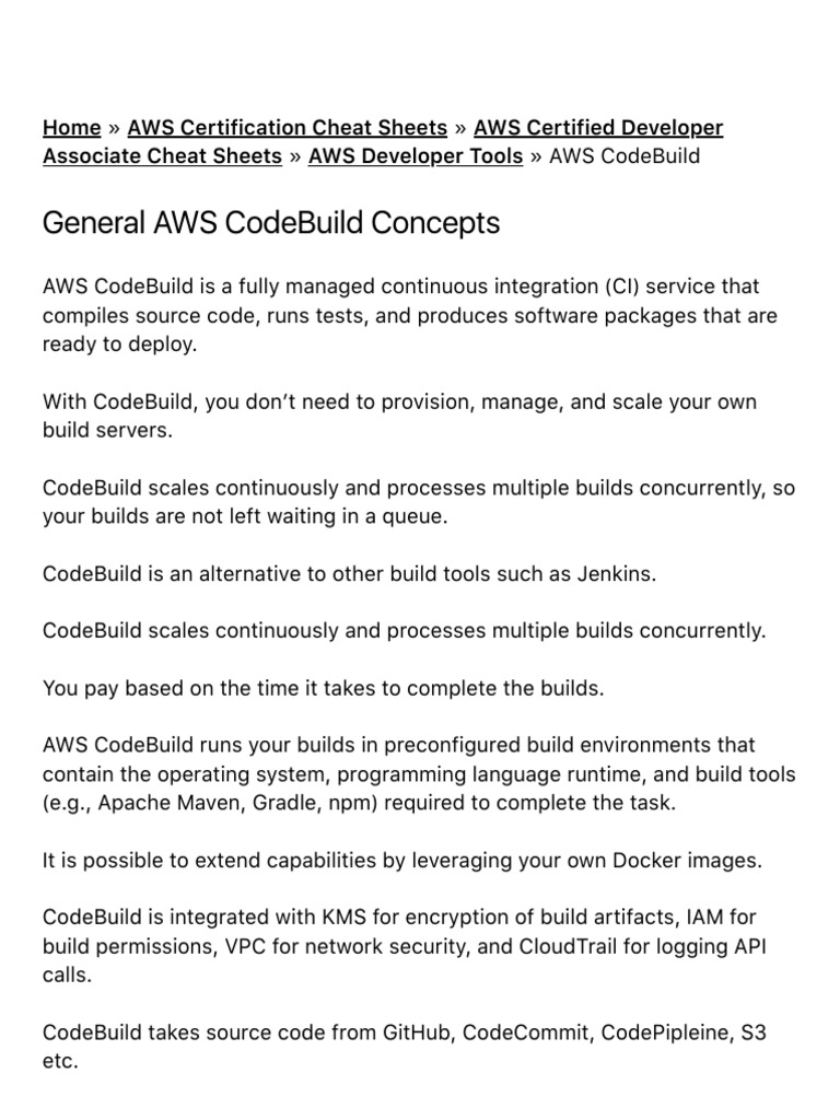 5.2-AWS CodeBuild - Digital Cloud Training | PDF | Amazon Web Services | Information Technology